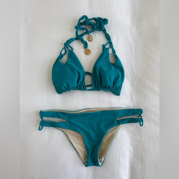 Luli Fama | Swim | Luli Fama Bikini Set Teal Small | Poshmark